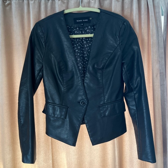Black Rivet | Jackets & Coats | Black Rivet Leather Womens Jacket ...